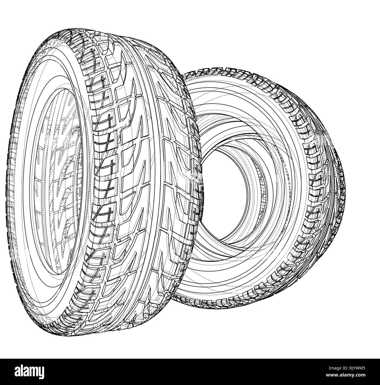 Car tires concept. Vector rendering of 3d Stock Vector Image & Art - Alamy