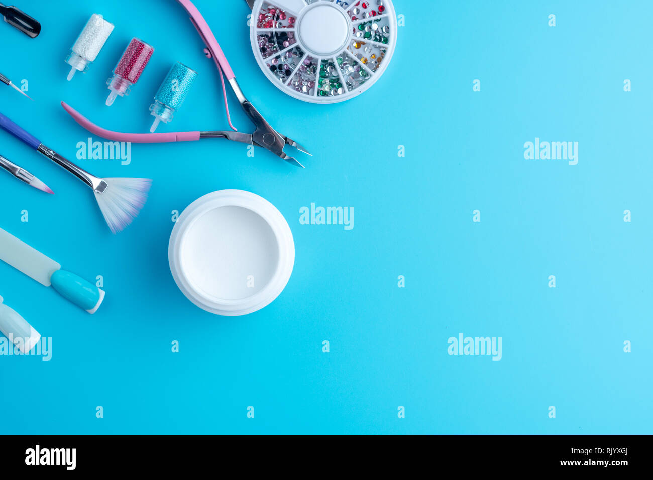 A set of cosmetic tools for professional manicure, nail care and to ...