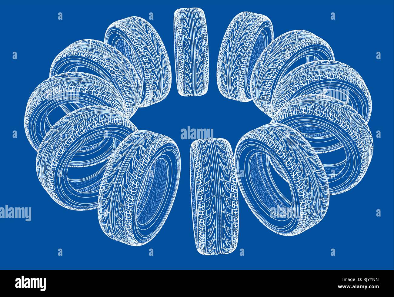 Car tires concept. Vector rendering of 3d Stock Vector Image & Art - Alamy