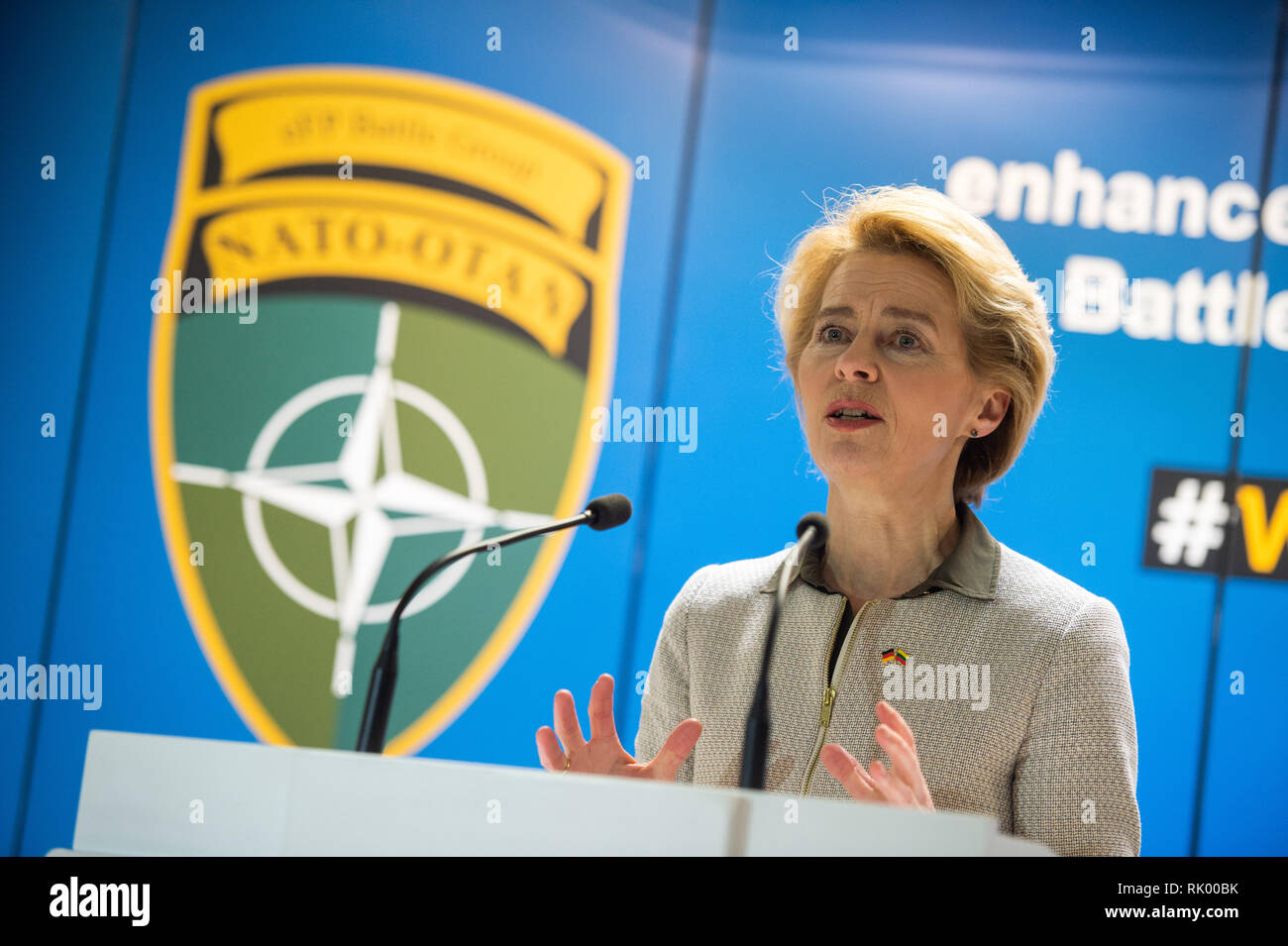 Rukla, Lithuania. 04th Feb, 2019. Ursula von der Leyen (CDU), Minister ...