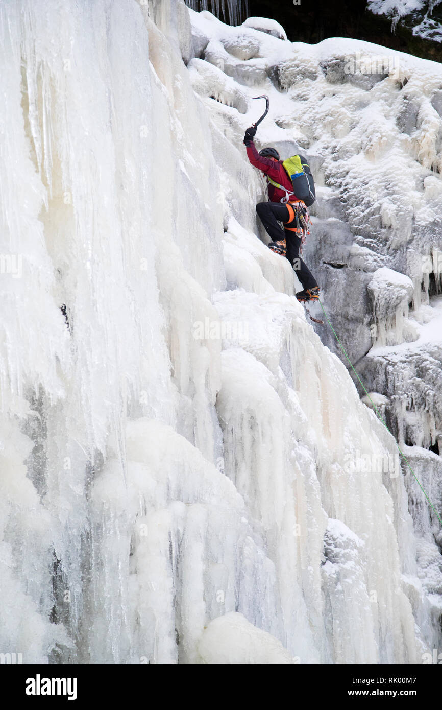 03/01/19 After one of the coldest nights of the year, an ice climber ...