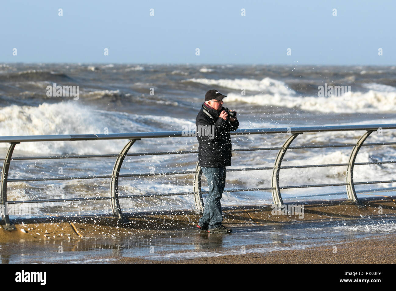 Blackpool, Lancashire. 8th February, 2019. UK Weather. Strong winds on ...