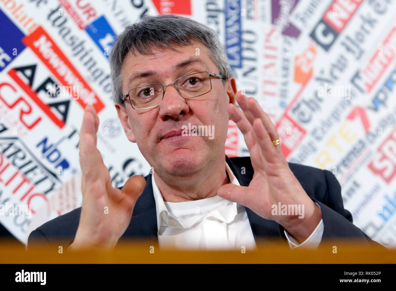 Maurizio Landini Rome February 8th 2019. Press conference of the newly ...