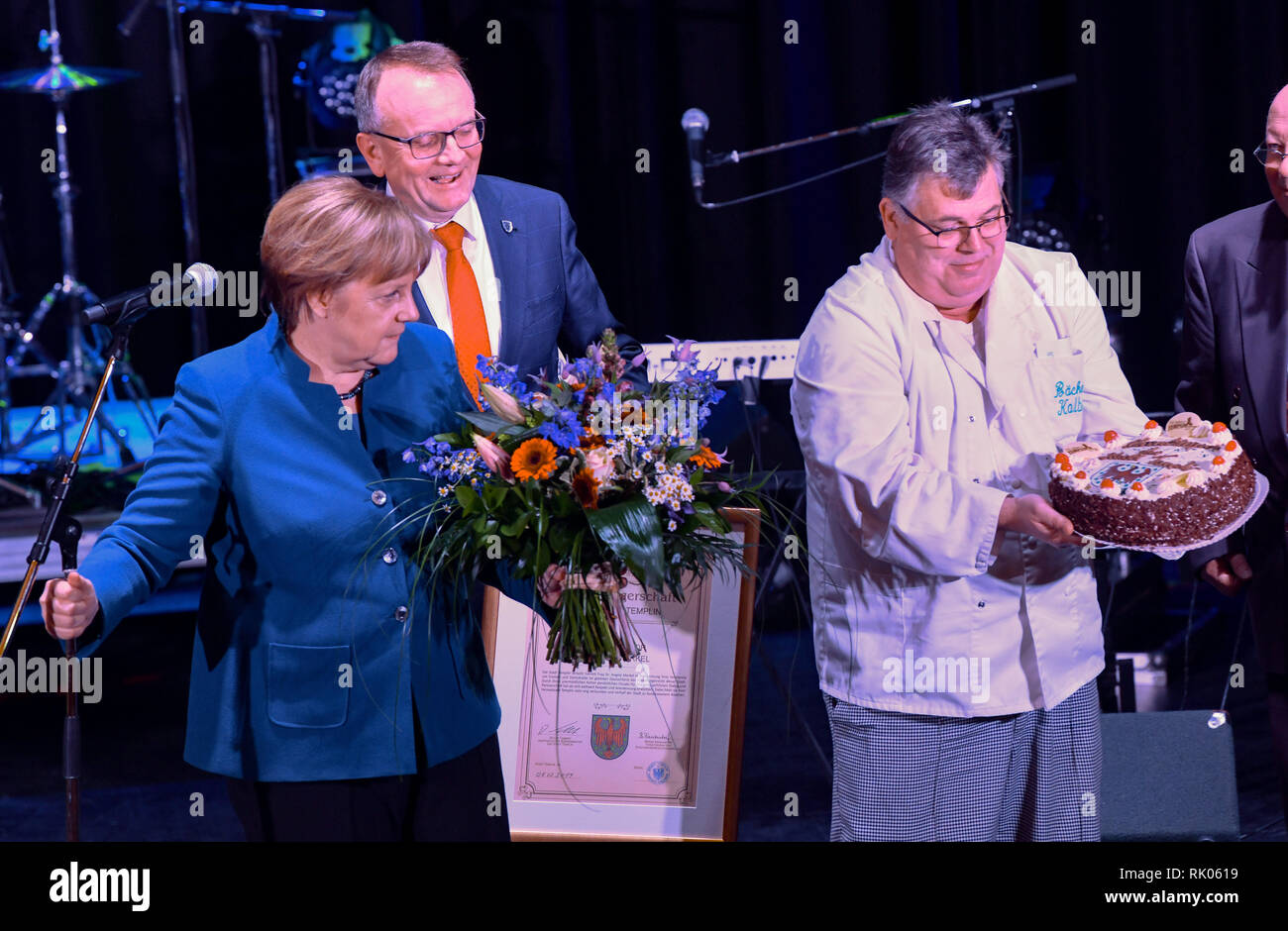 Templin, Germany. 08th Feb, 2019. Federal Chancellor Angela Merkel (CDU ...