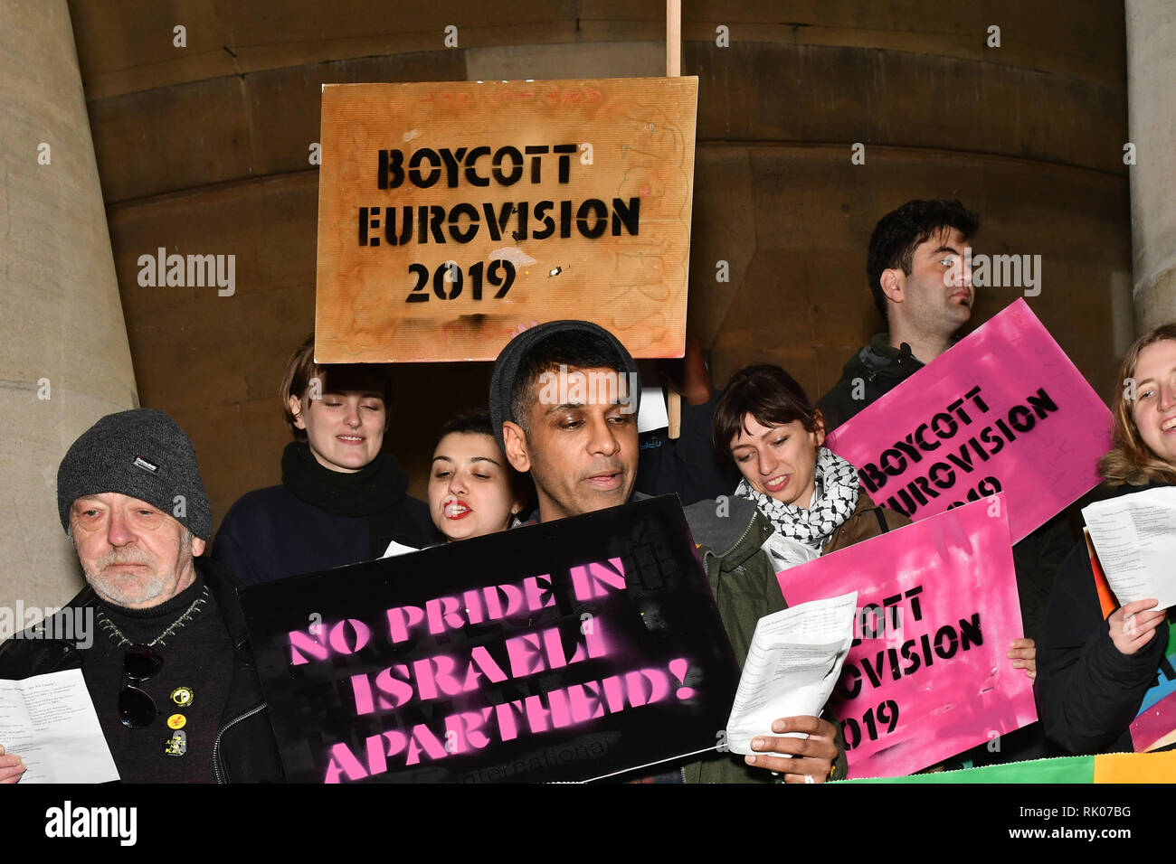 London, UK. 8th Feb 2019. BDS Movement with solidarity Palestine to say ...
