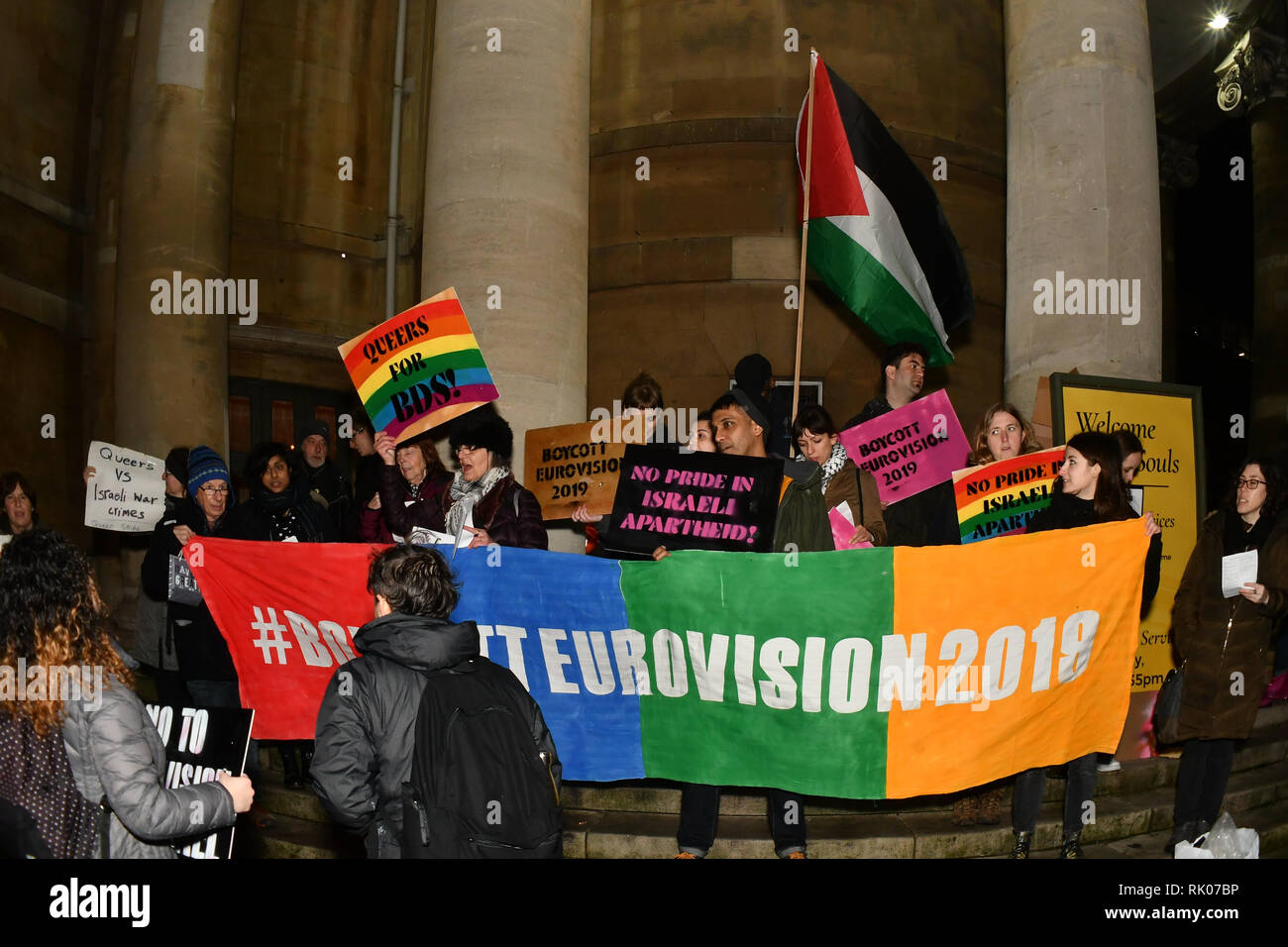 London, UK. 8th Feb 2019. BDS Movement with solidarity Palestine to say ...