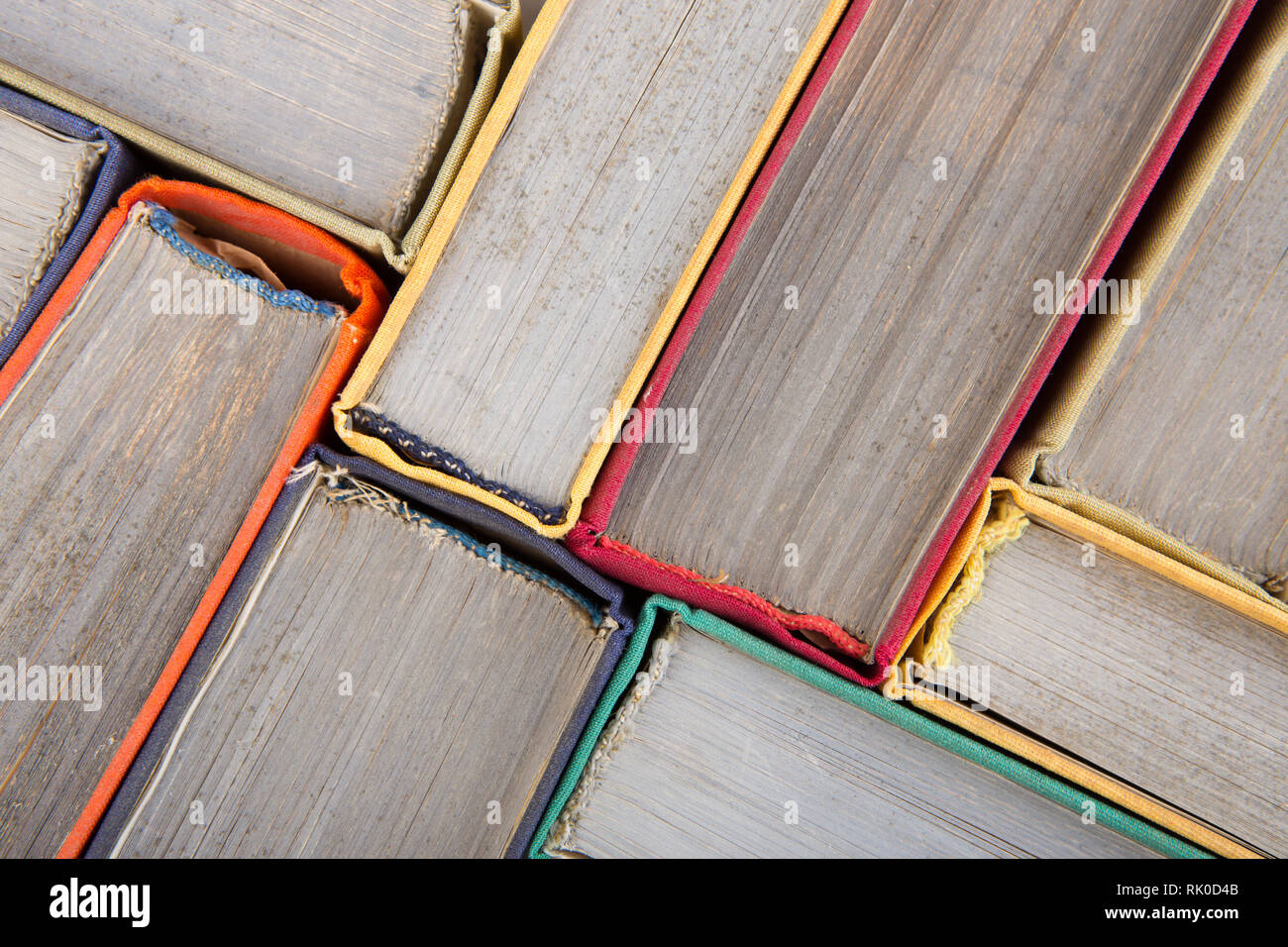 Education background - group of books close up Stock Photo - Alamy