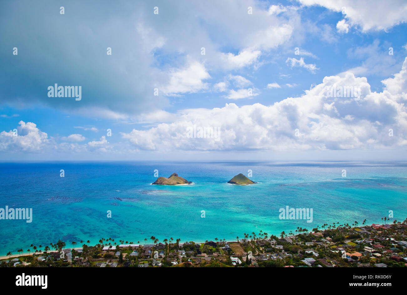 View of the Mokulua Islands Stock Photo - Alamy