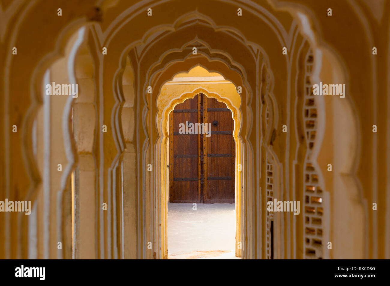 Archway Corridor in a Temple Stock Photo - Alamy