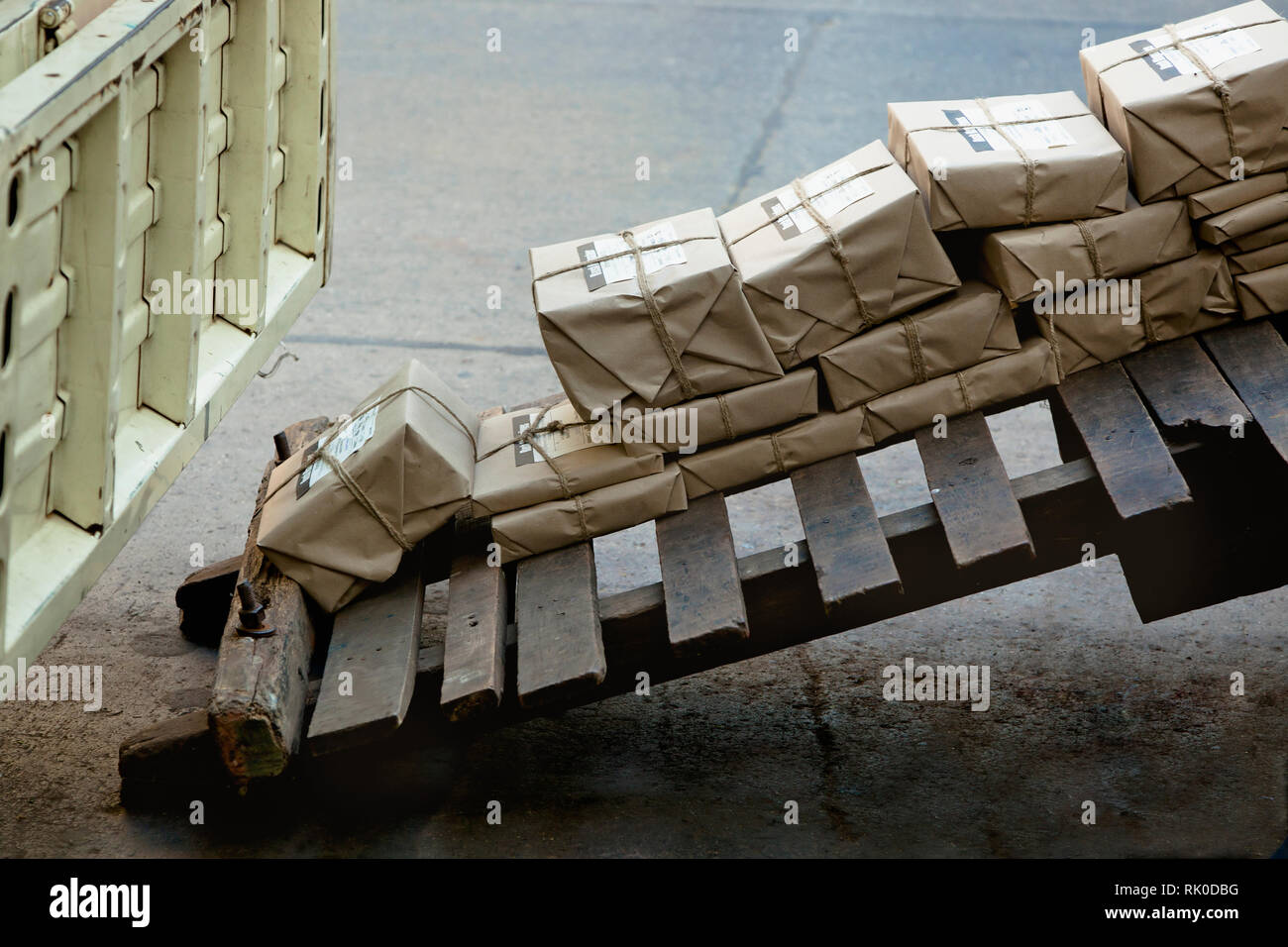 Stacked Mail Packages Stock Photo - Alamy