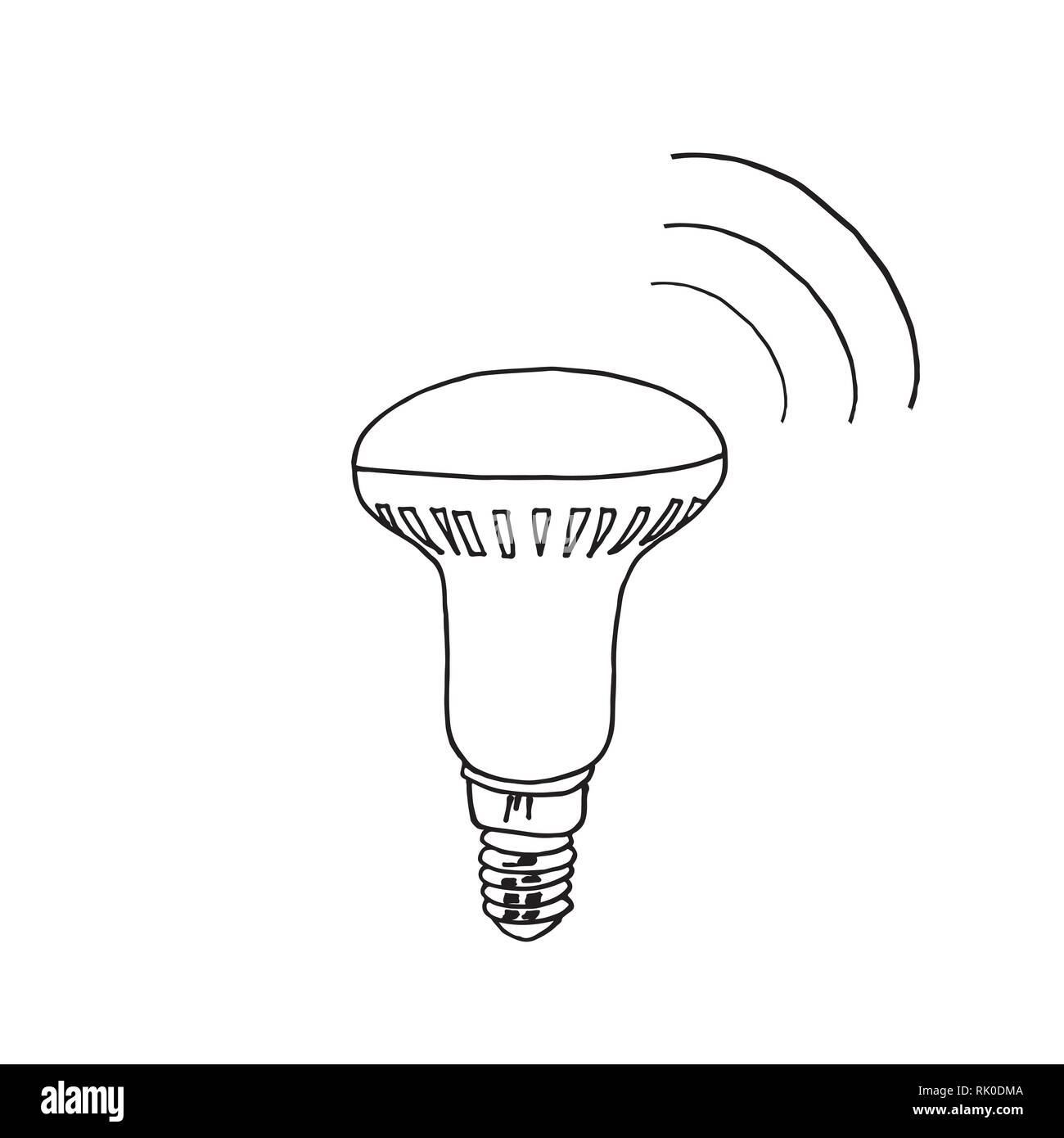 Hand drawn LED light bulb vector Stock Vector Image & Art - Alamy