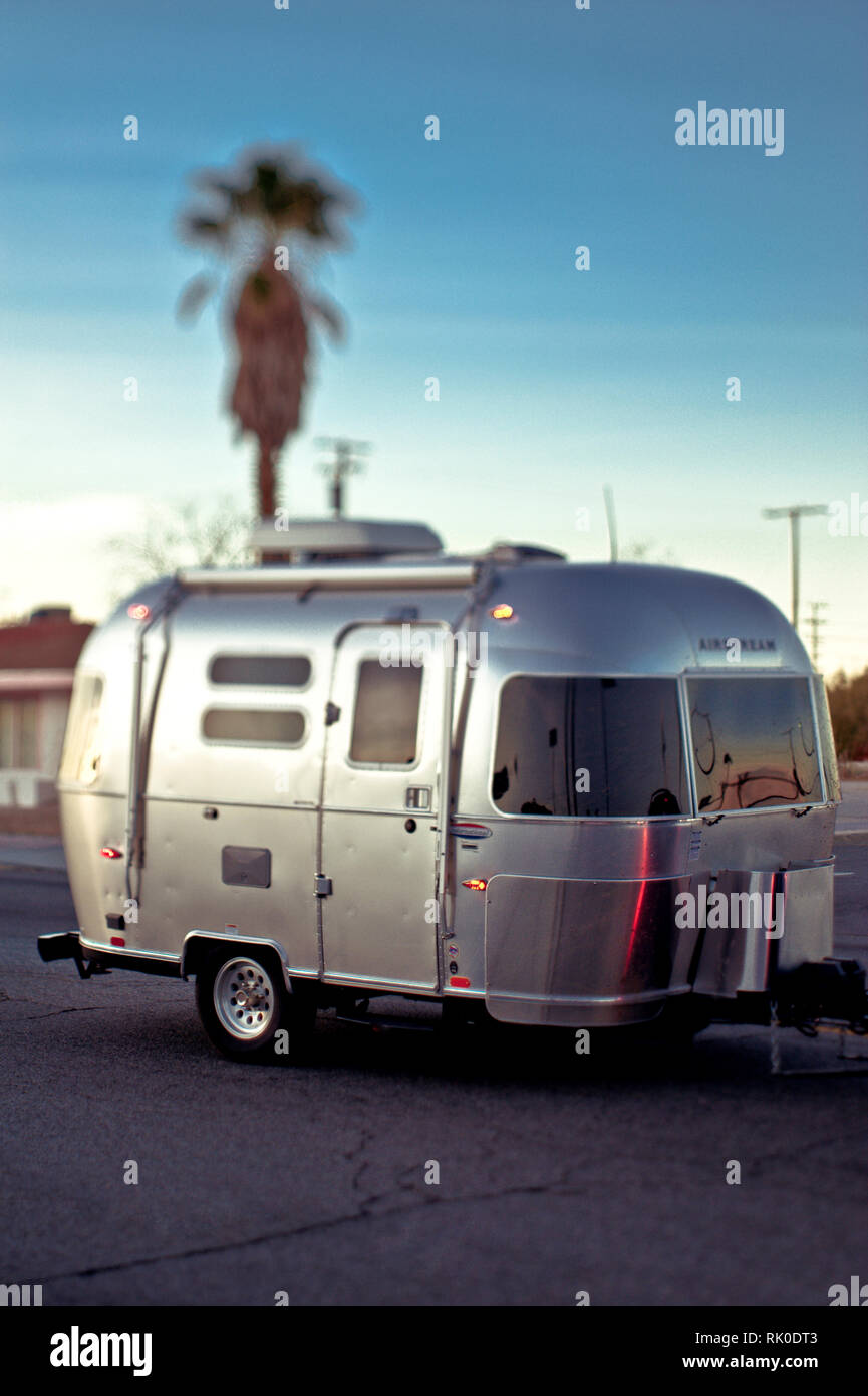 Silver Travel Trailer Stock Photo - Alamy