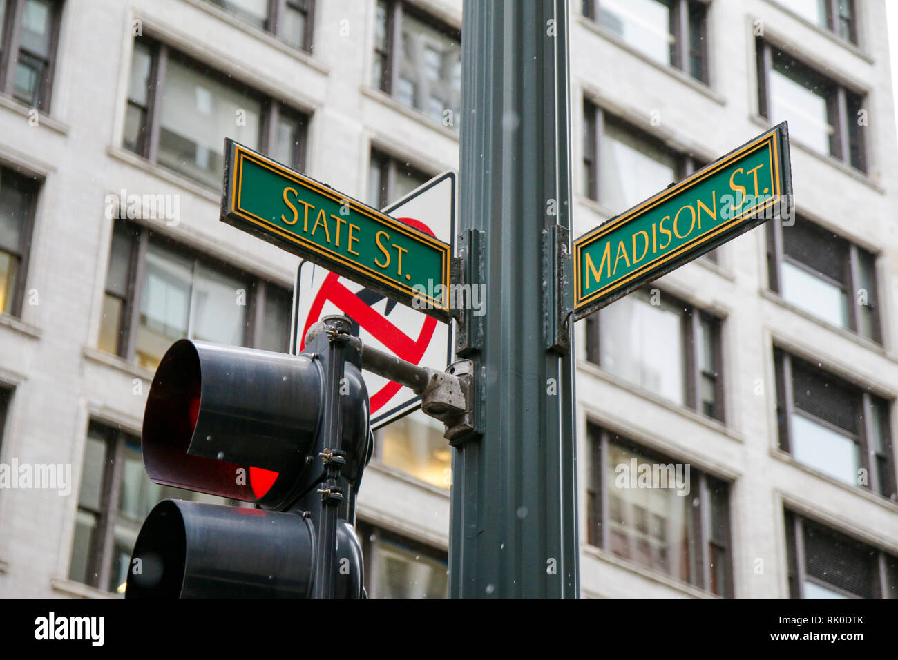 Street signs, State and Madison, Chicago, Illinois Stock Photo - Alamy