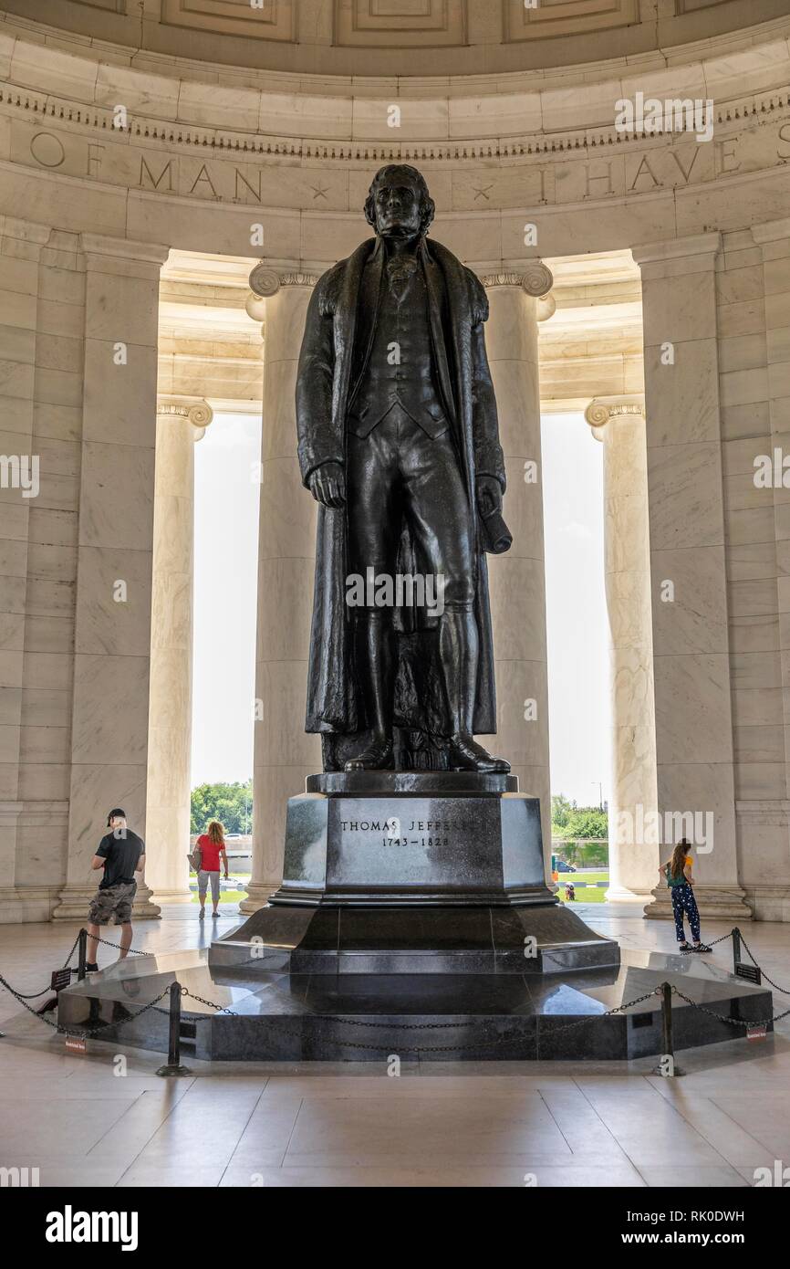 Rudulph Evans's statue of Thomas Jefferson. Jefferson Memorial ...