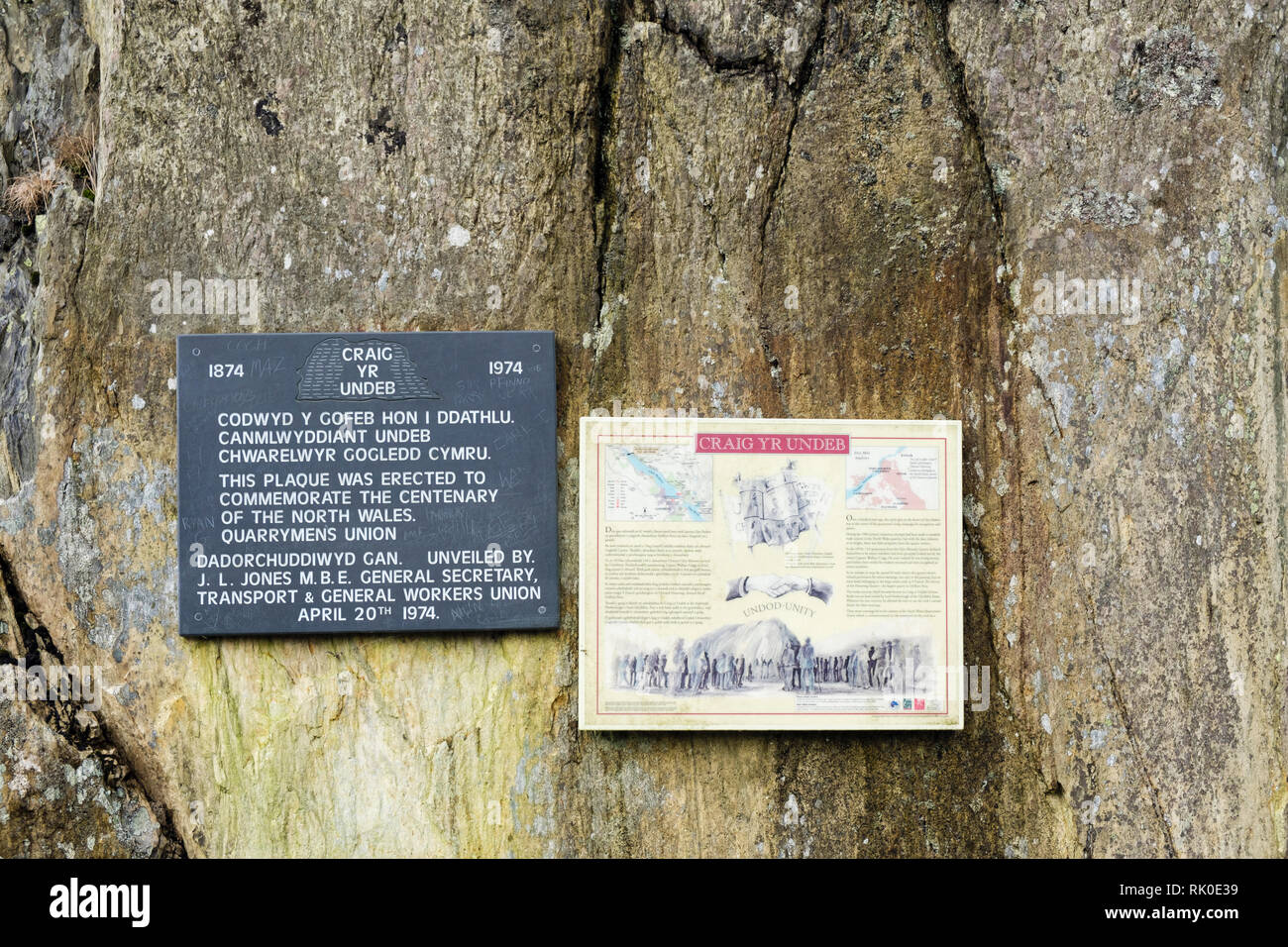 Information board & plaque commemorating centenary of North Wales ...