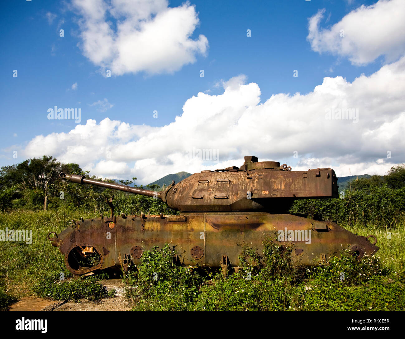 Rusted tank at Khe Sanh, Vietnam Stock Photo - Alamy