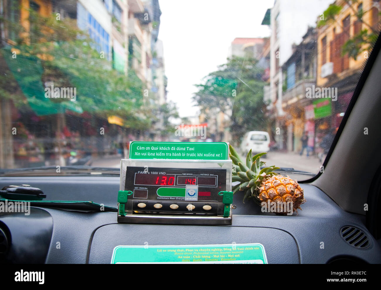 Street View from Taxi Interior Stock Photo - Alamy