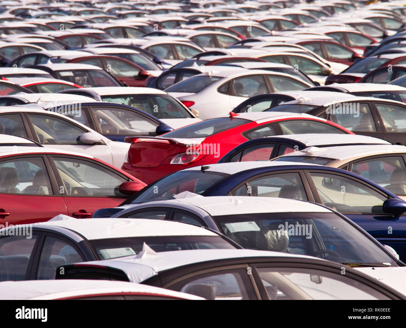 Parking lot imported cars in hi-res stock photography and images - Alamy