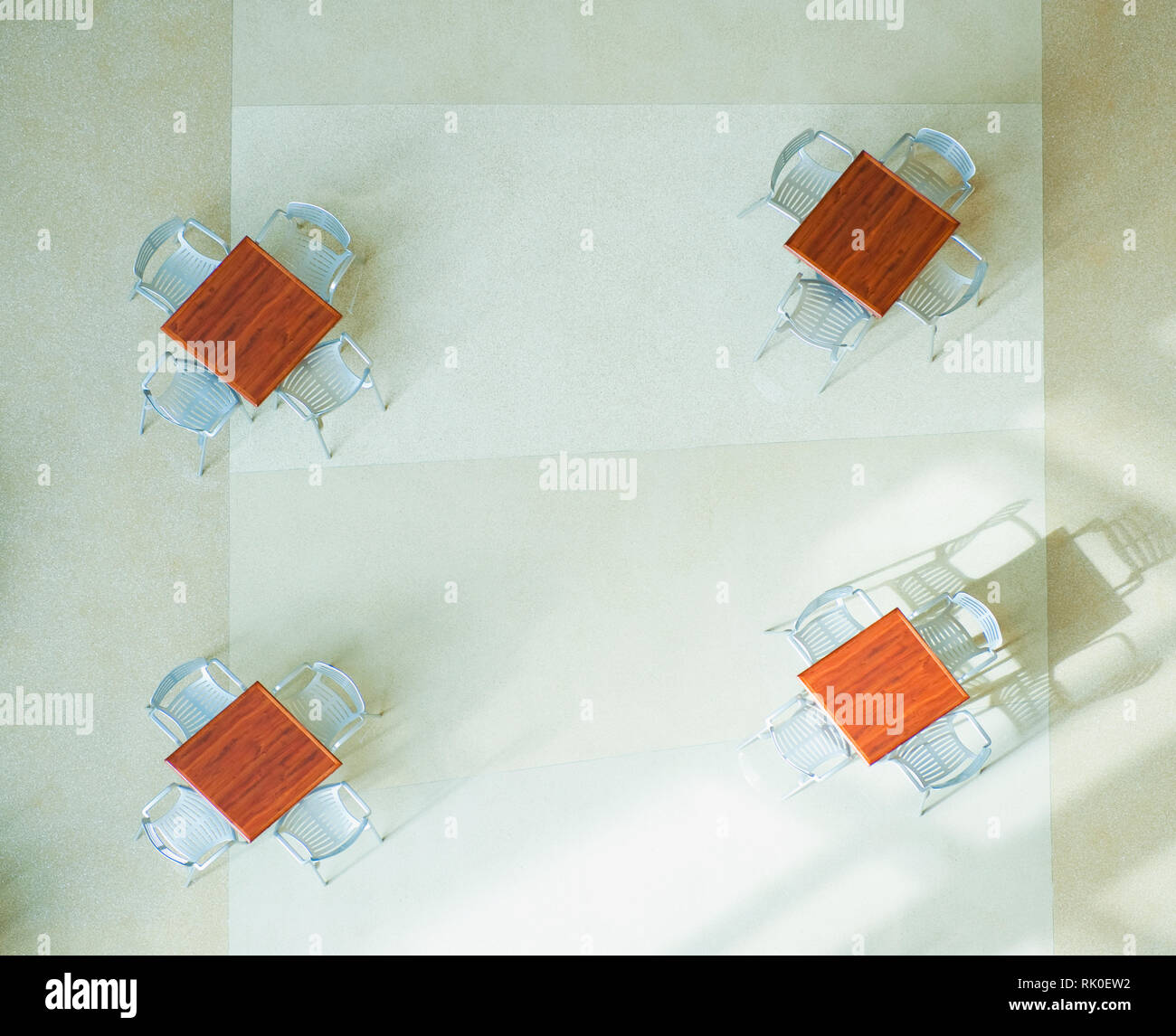 Overhead of Tables and Chairs Stock Photo - Alamy