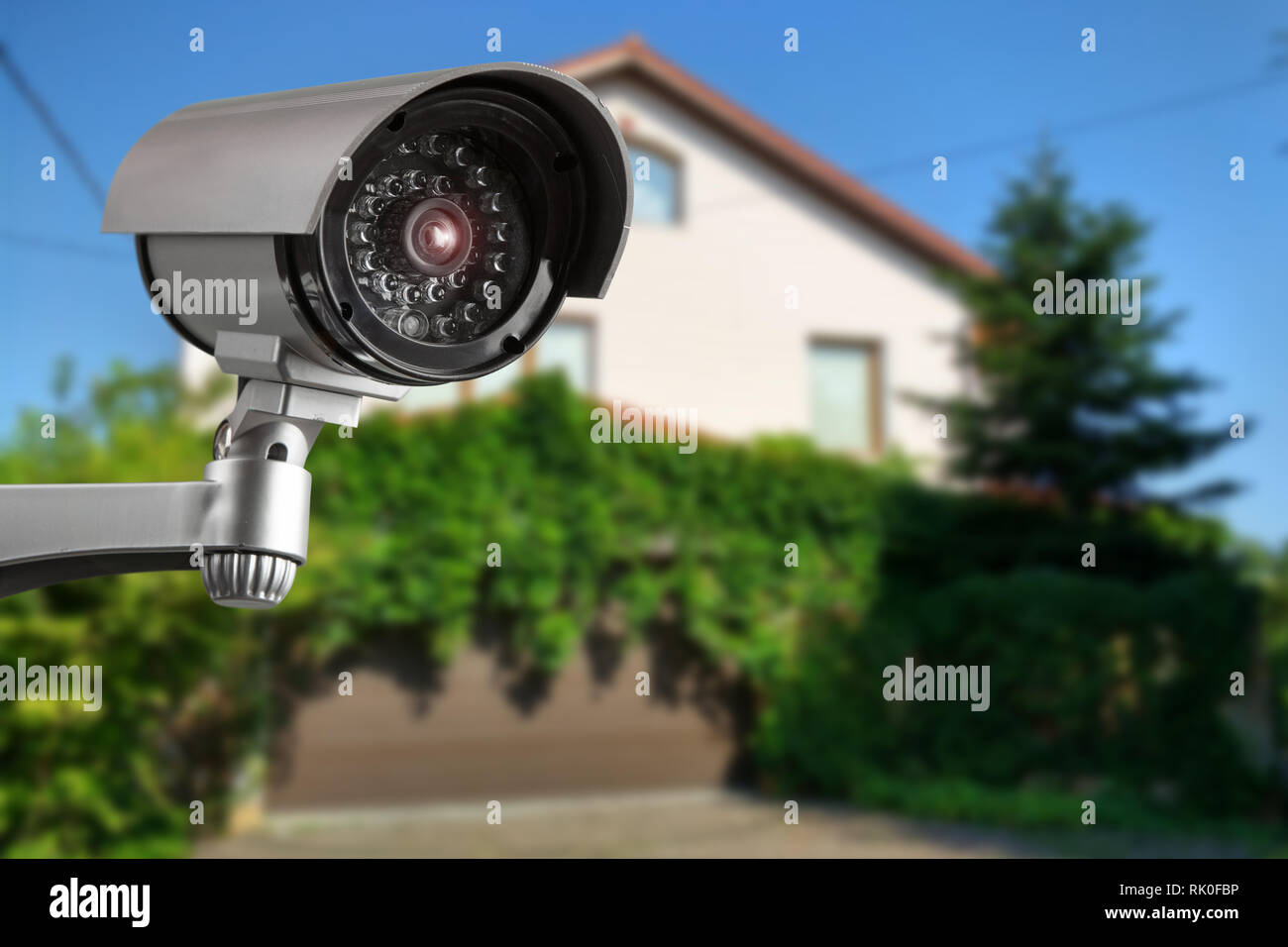 Security camera and private house on the background Stock Photo - Alamy