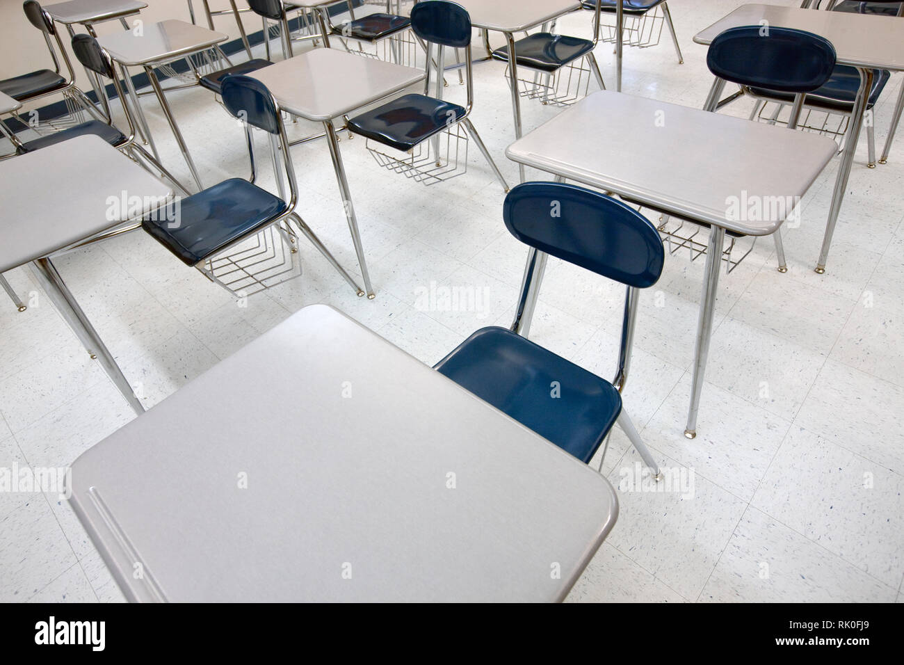 Desks in a Classroom Stock Photo - Alamy
