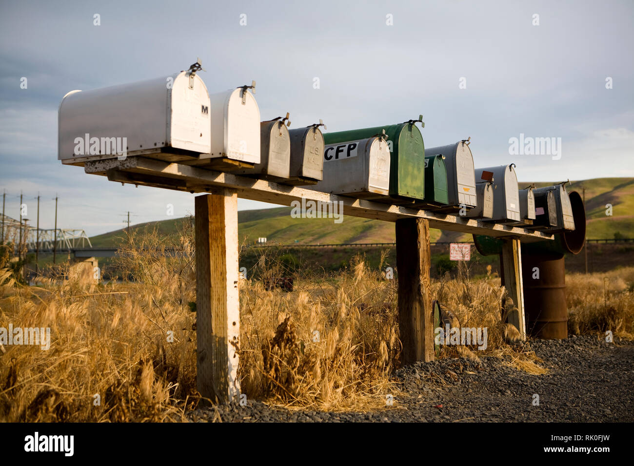 Row mailboxes in rural america hi-res stock photography and images - Alamy