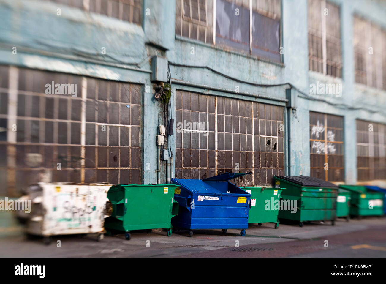 Garbage Canisters in Alley, Seattle, Washington Stock Photo - Alamy