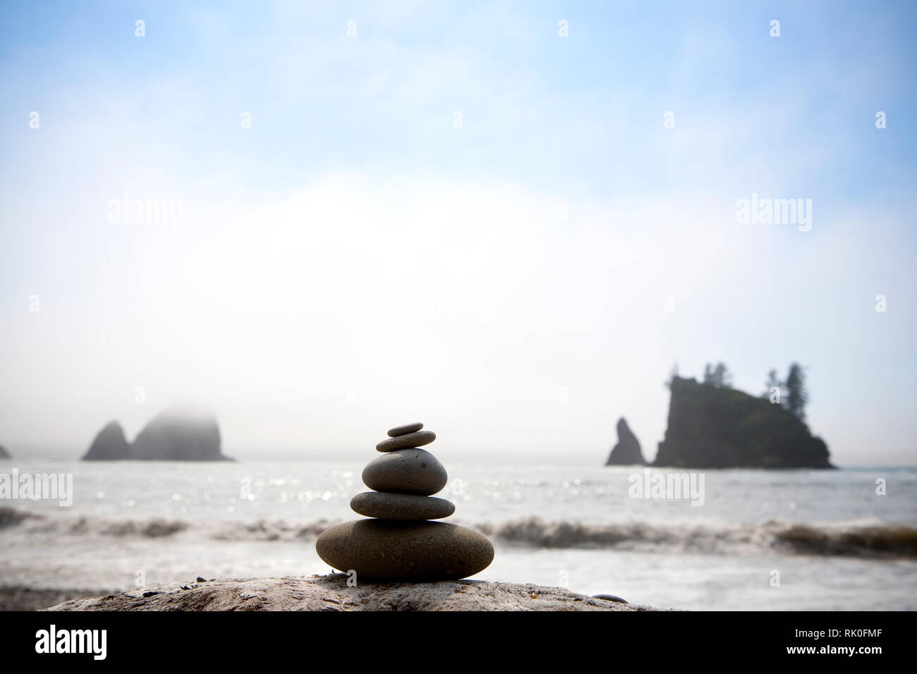 Pile of Rocks on Beach, Olympic National Park, Washington Stock Photo ...