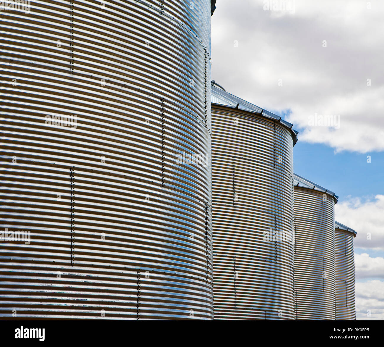 Row of Grain Silos Stock Photo - Alamy