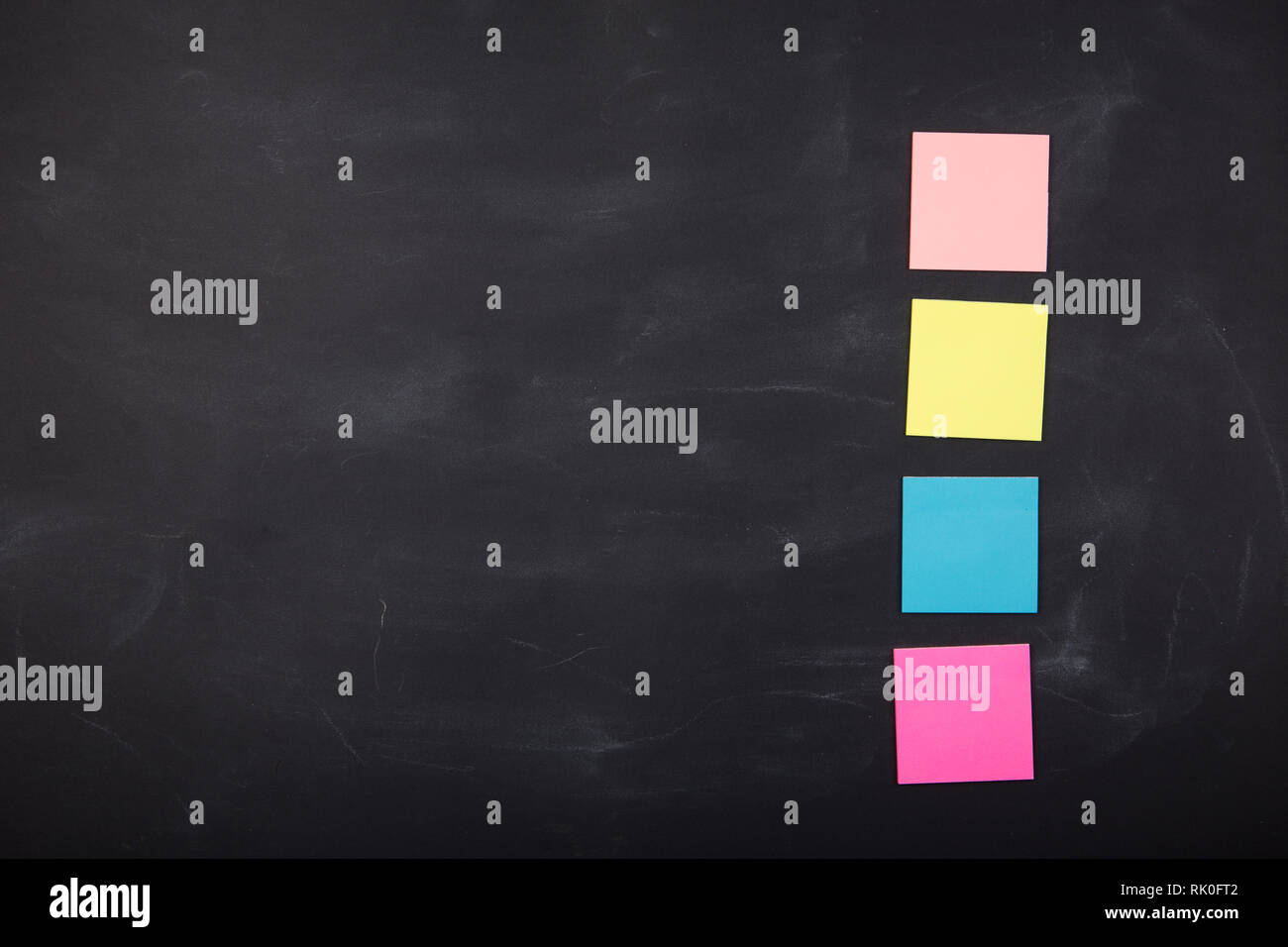 Colorful sticky notes on the blank blackboard Stock Photo - Alamy
