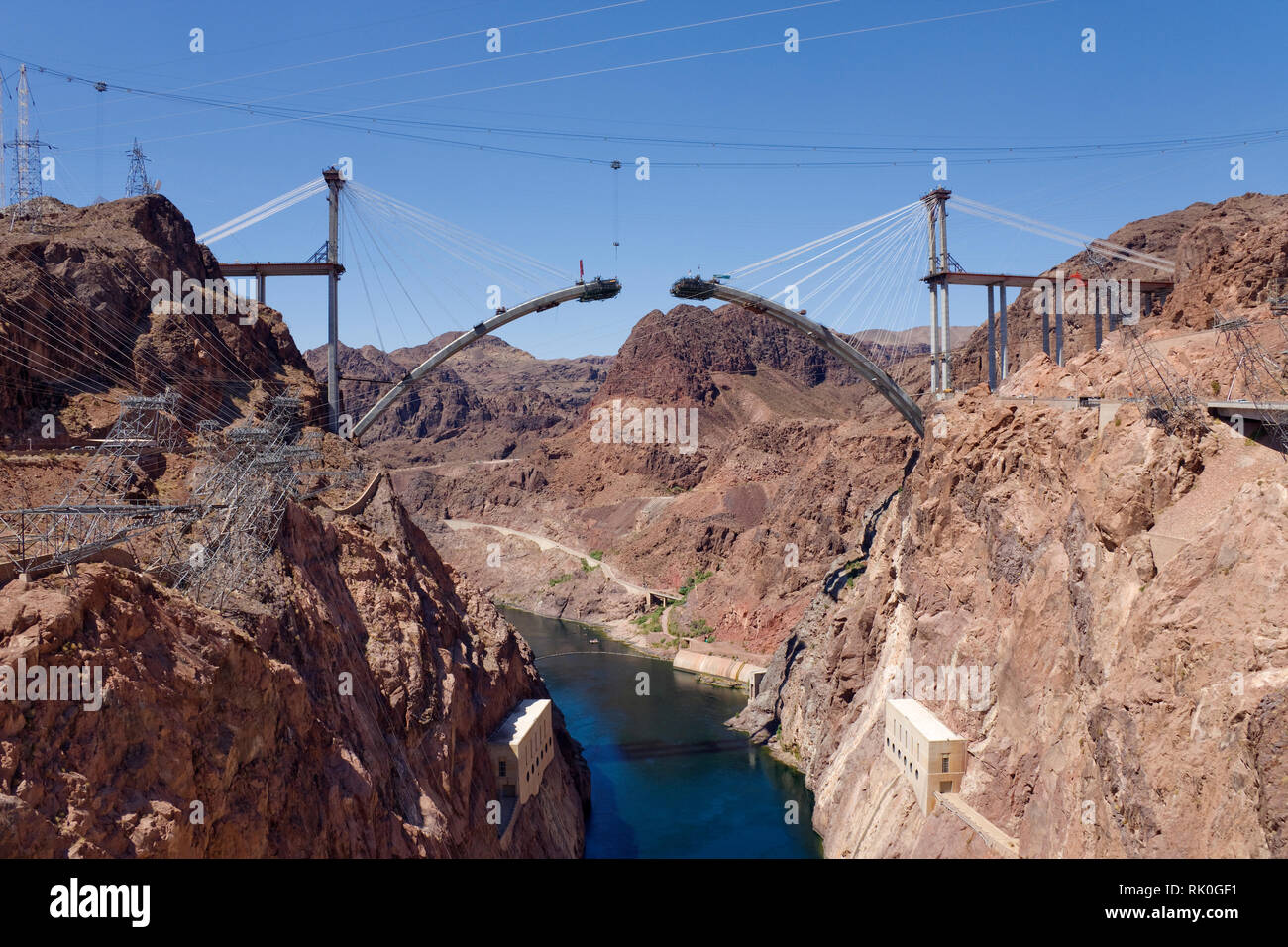 Hoover Dam Bypass Bridge Construction Stock Photo - Alamy
