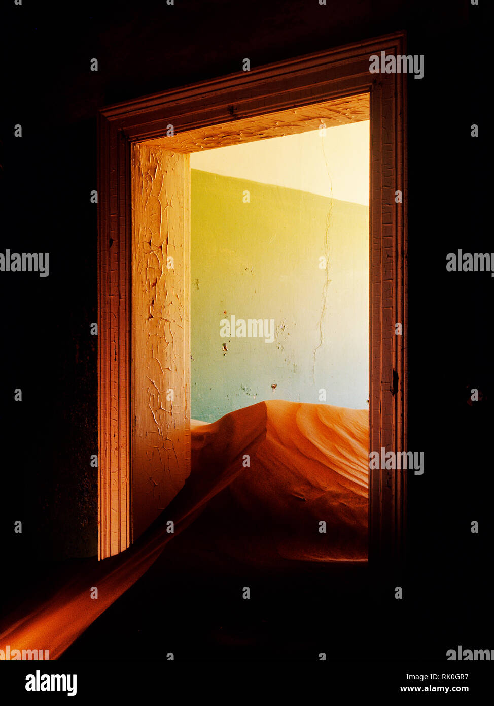 Abandoned House Filled with Drifting Sand Stock Photo - Alamy