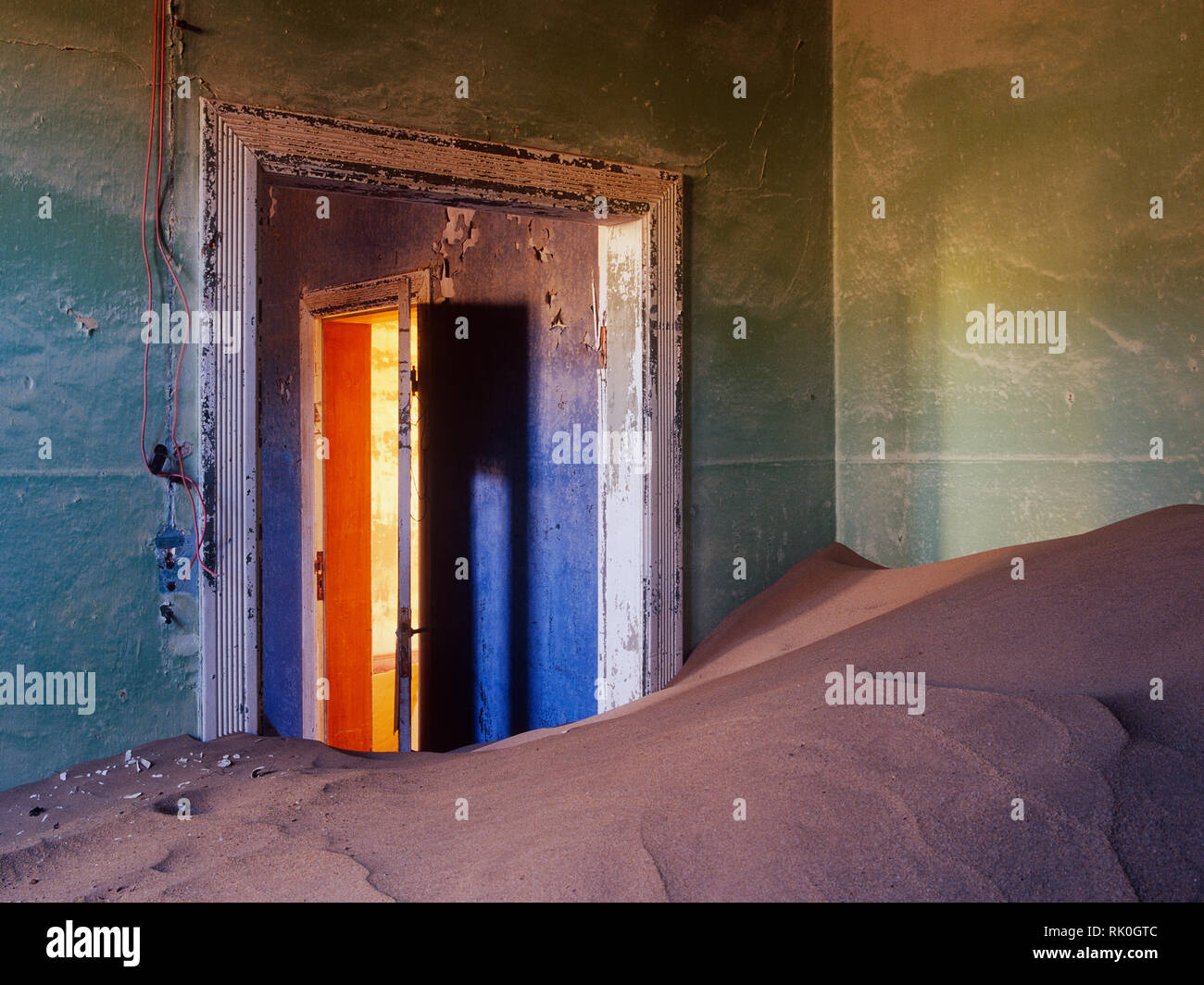 Abandoned House Filled with Drifting Sand Stock Photo - Alamy