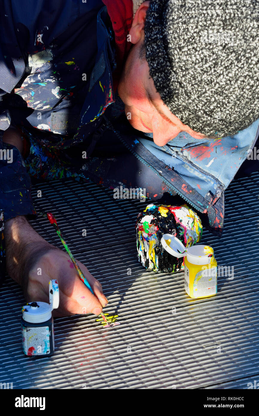 London, England, UK. Millennium Bridge: Ben Wilson - "Chewing Gum Man ...