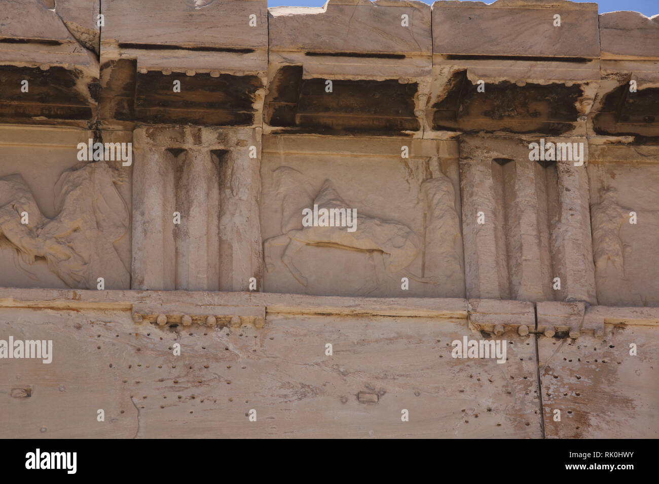 Acropolis Athens Greece Details on the Parthenon Stock Photo - Alamy