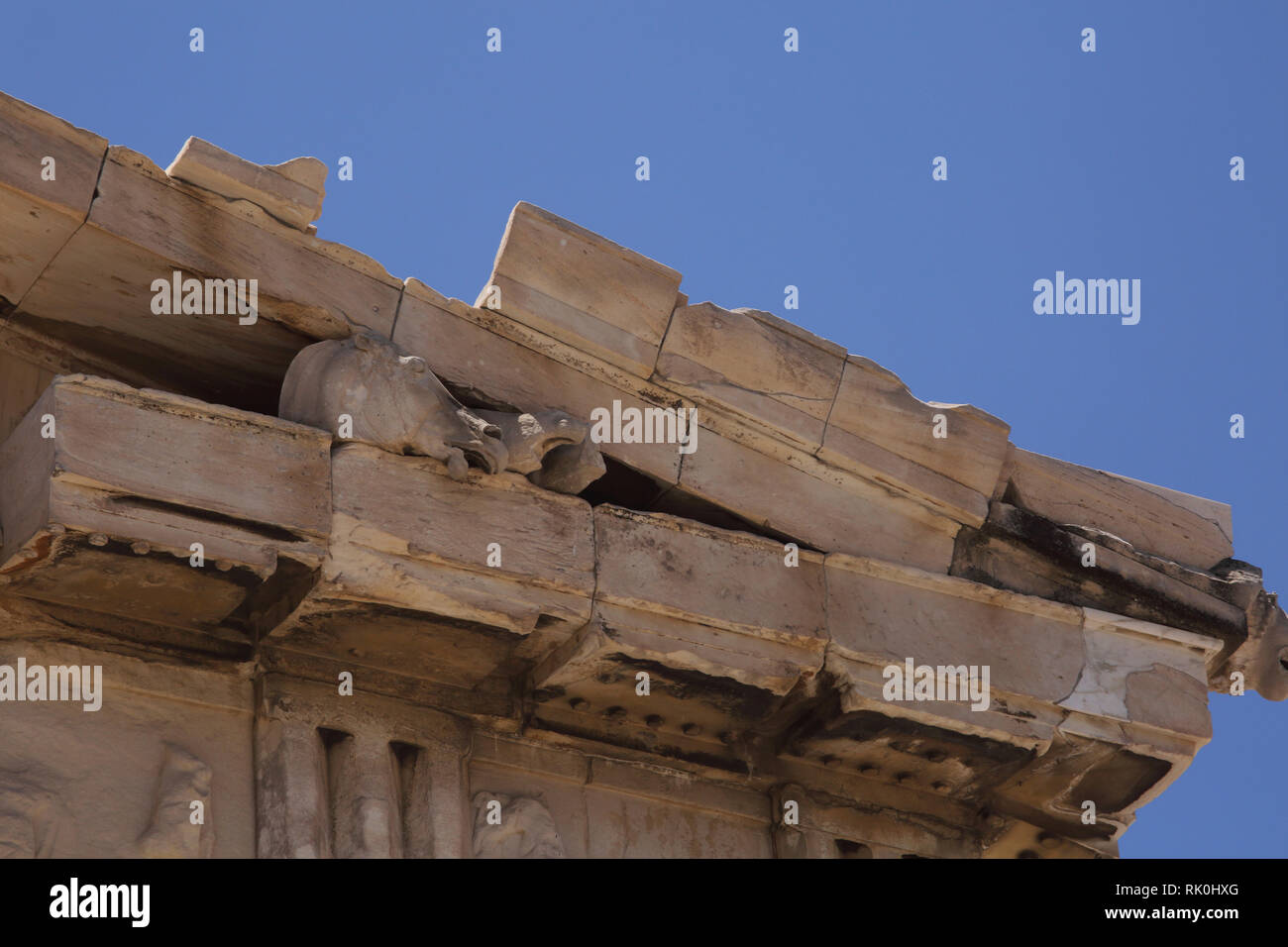 Acropolis Athens Greece Horse Sculptures on the Parthenon Stock Photo ...