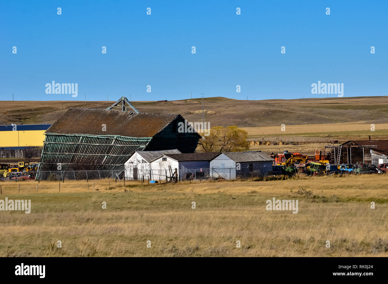 Old barn falling down Stock Photo - Alamy