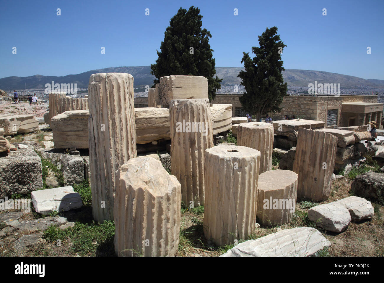 Acropolis Athens Greece Columns Stock Photo - Alamy