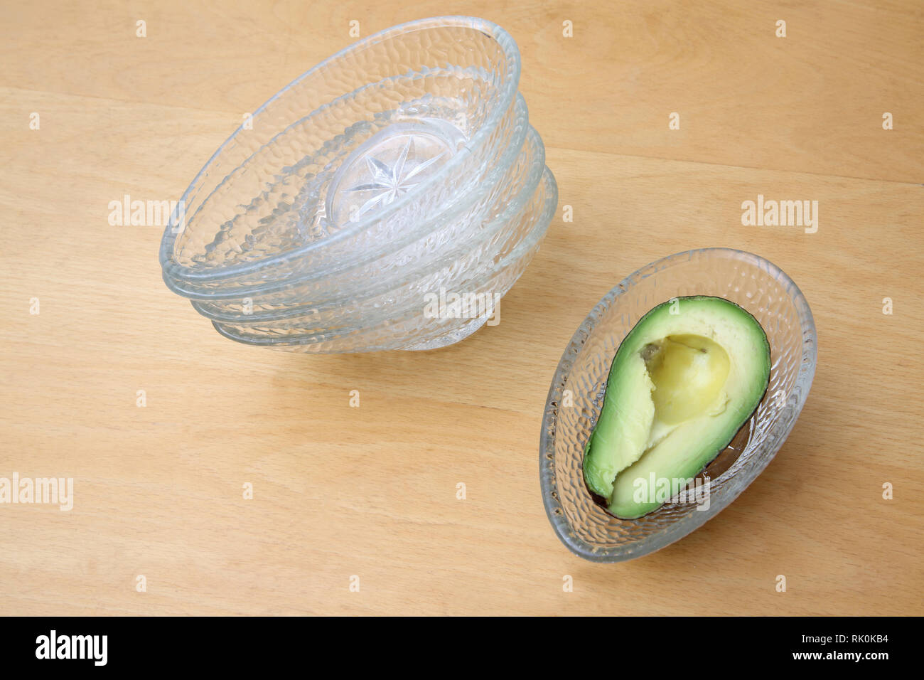Glass Avocado Dishes Stock Photo - Alamy