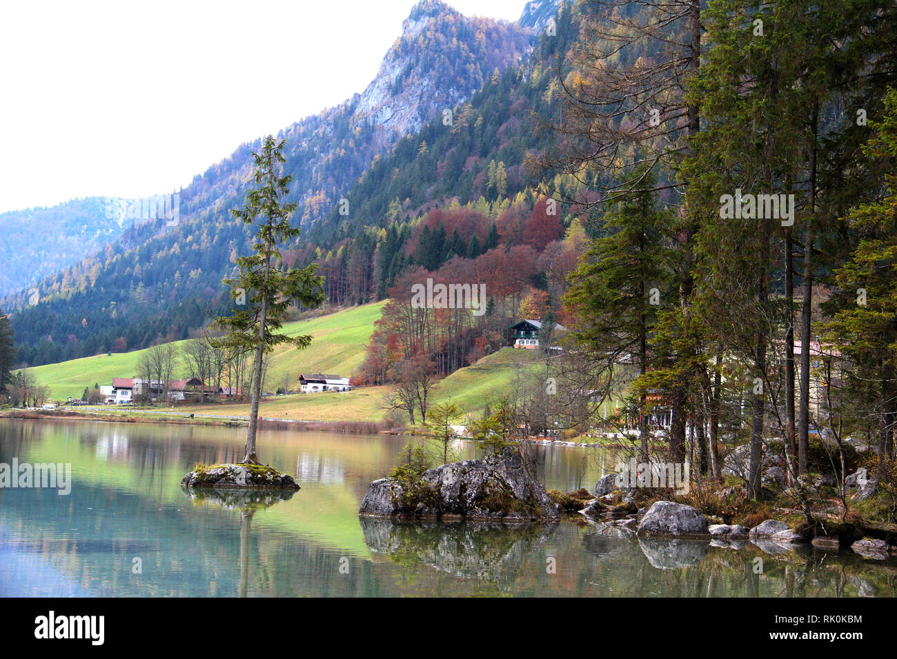 Autumn landscape / Hintersee (Ramsau), Germany Stock Photo - Alamy