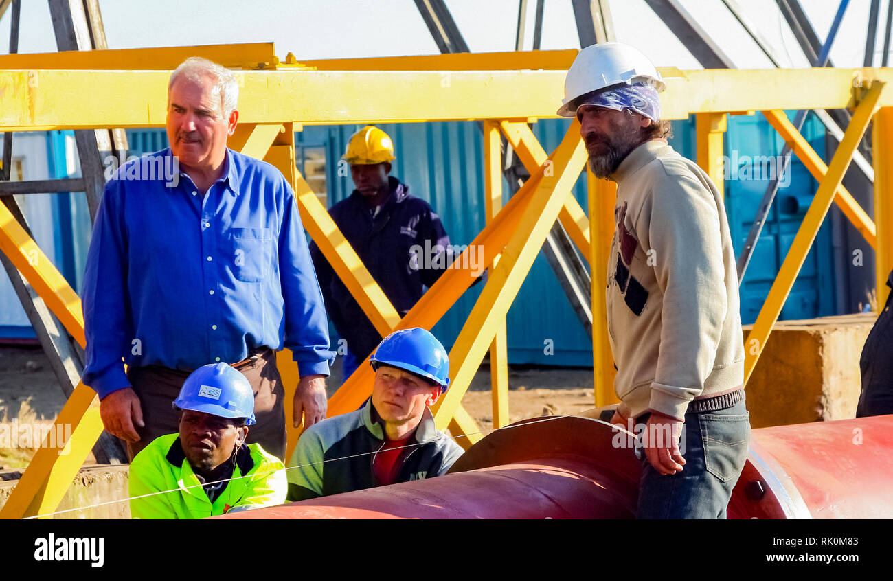 Johannesburg, South Africa - June 08 2010: Construction worker on a ...