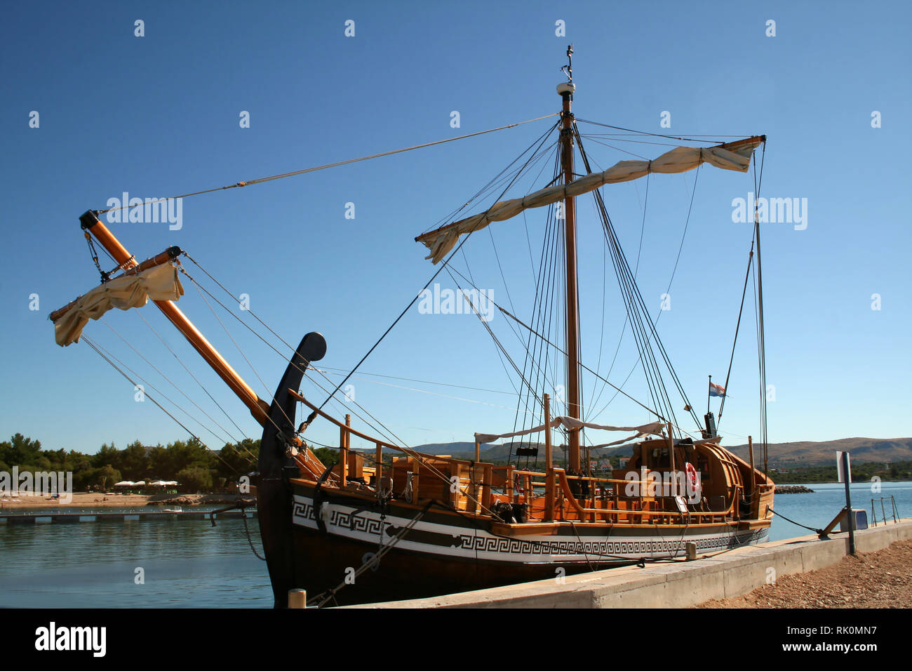 Pleasure craft / Pleasure ship is at the berth awaiting tourists Stock ...