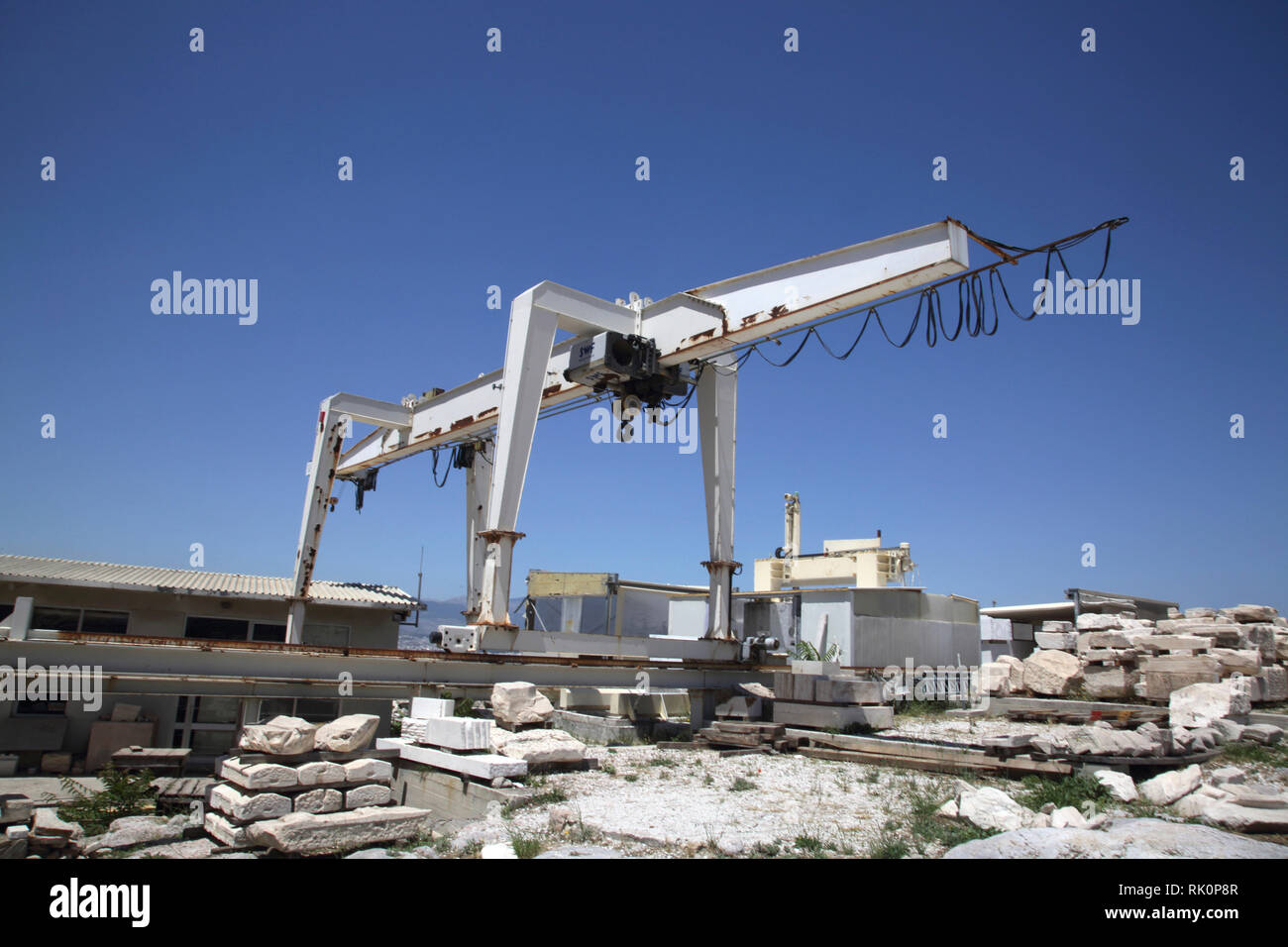 Acropolis Athens Greece Gantry Crane being used to handle stones for ...
