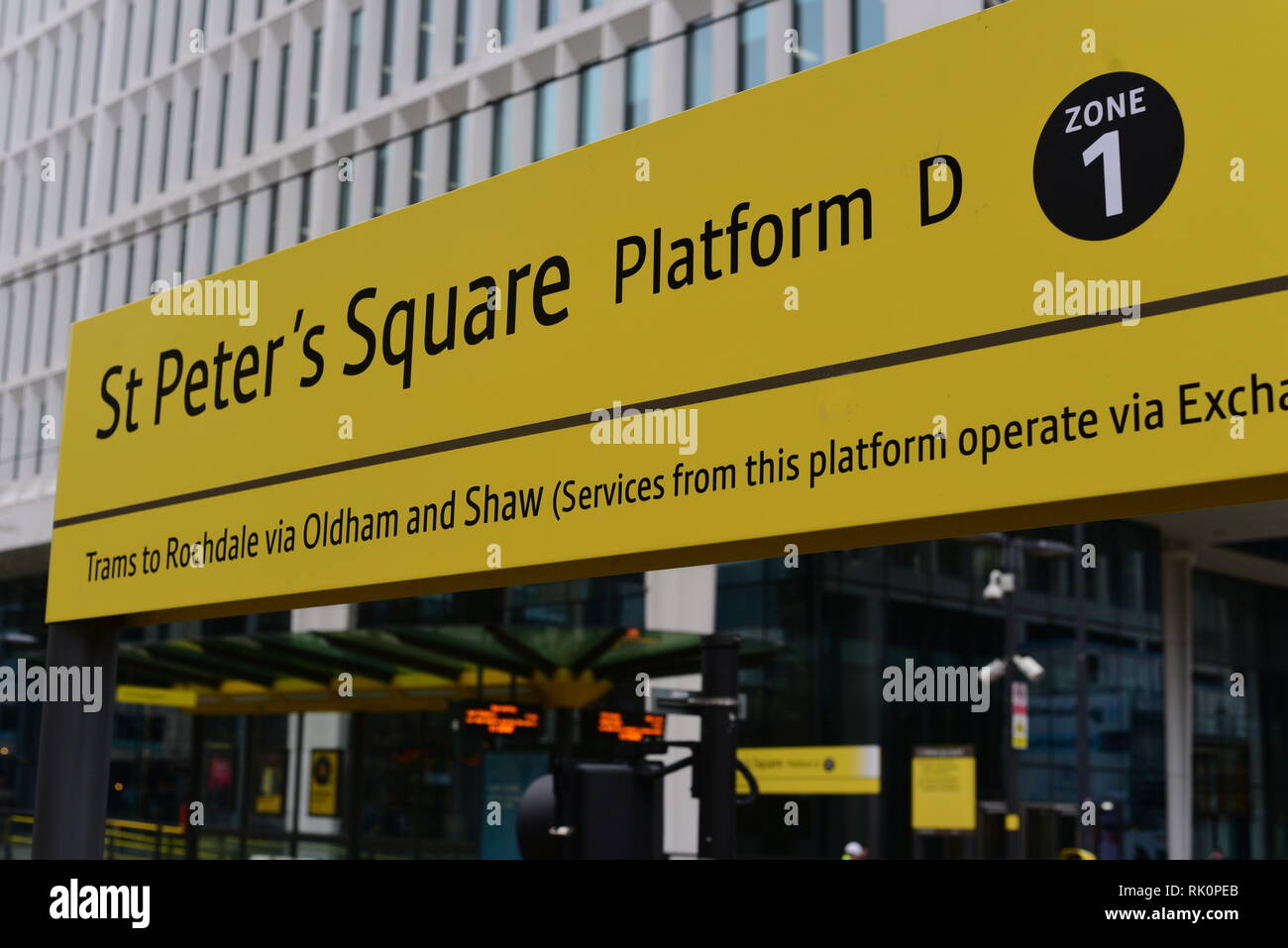 St peters square tram stop hi-res stock photography and images - Alamy