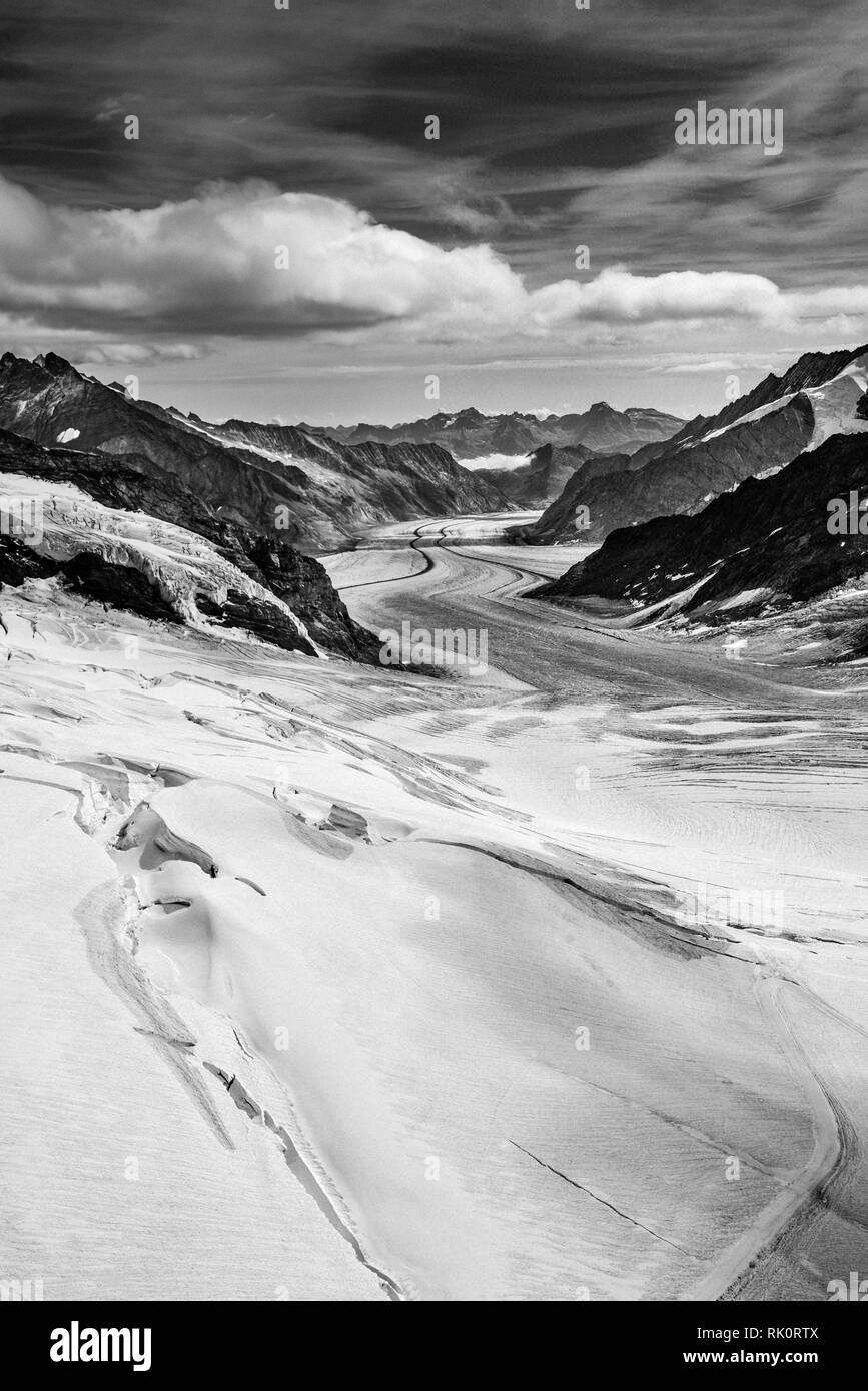 Swiss alps breathtaking mountain Black and White Stock Photos & Images ...