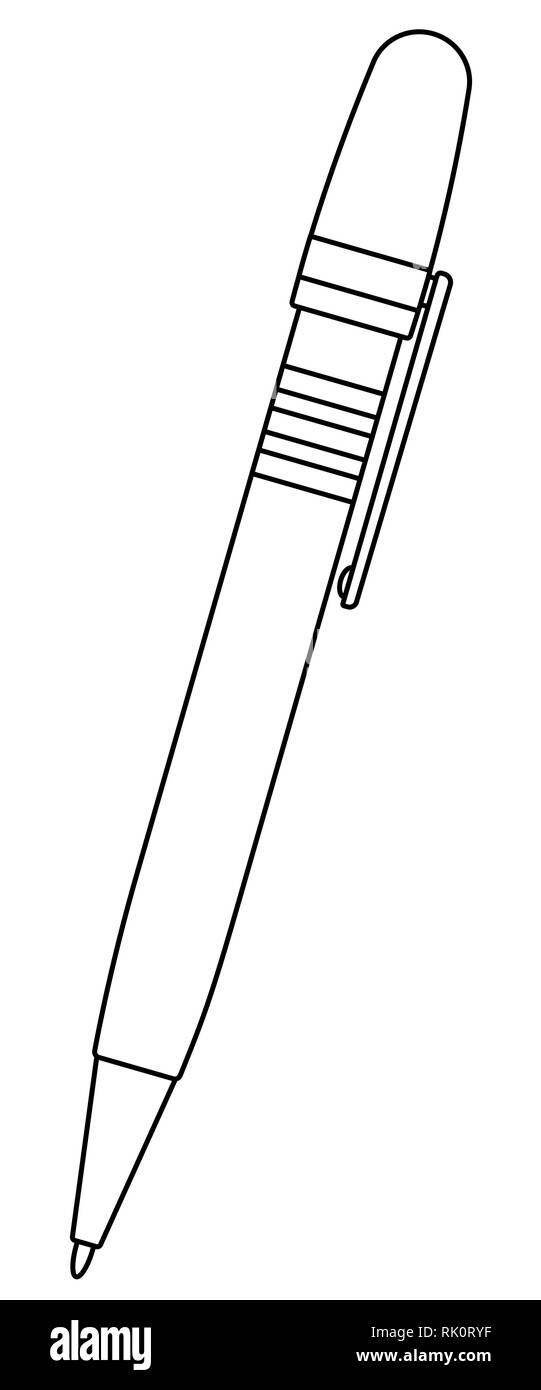 Illustration of the contour ballpoint pen Stock Vector Image & Art - Alamy