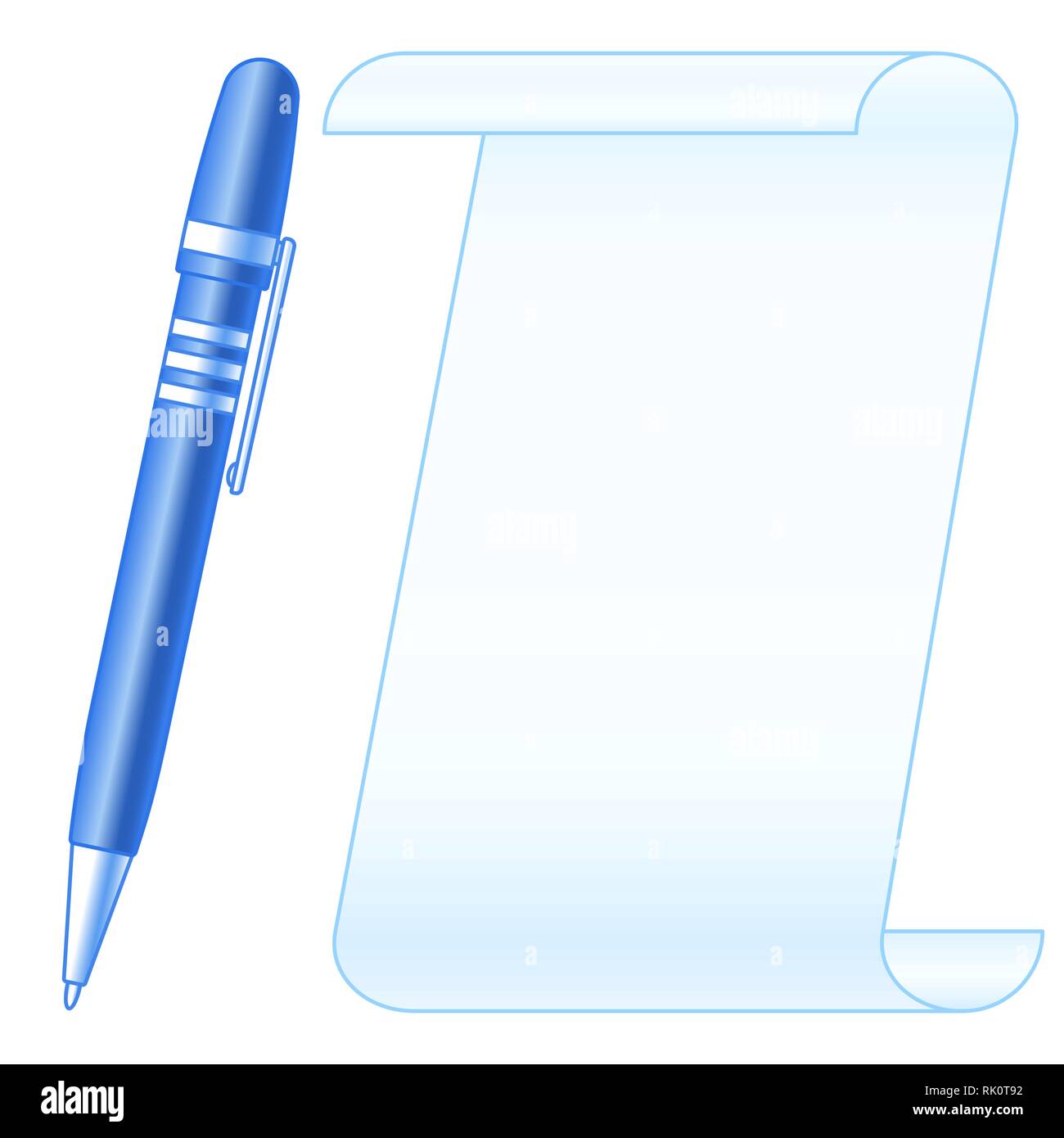 Illustration of the paper sheet and ballpoint pen Stock Vector Image ...