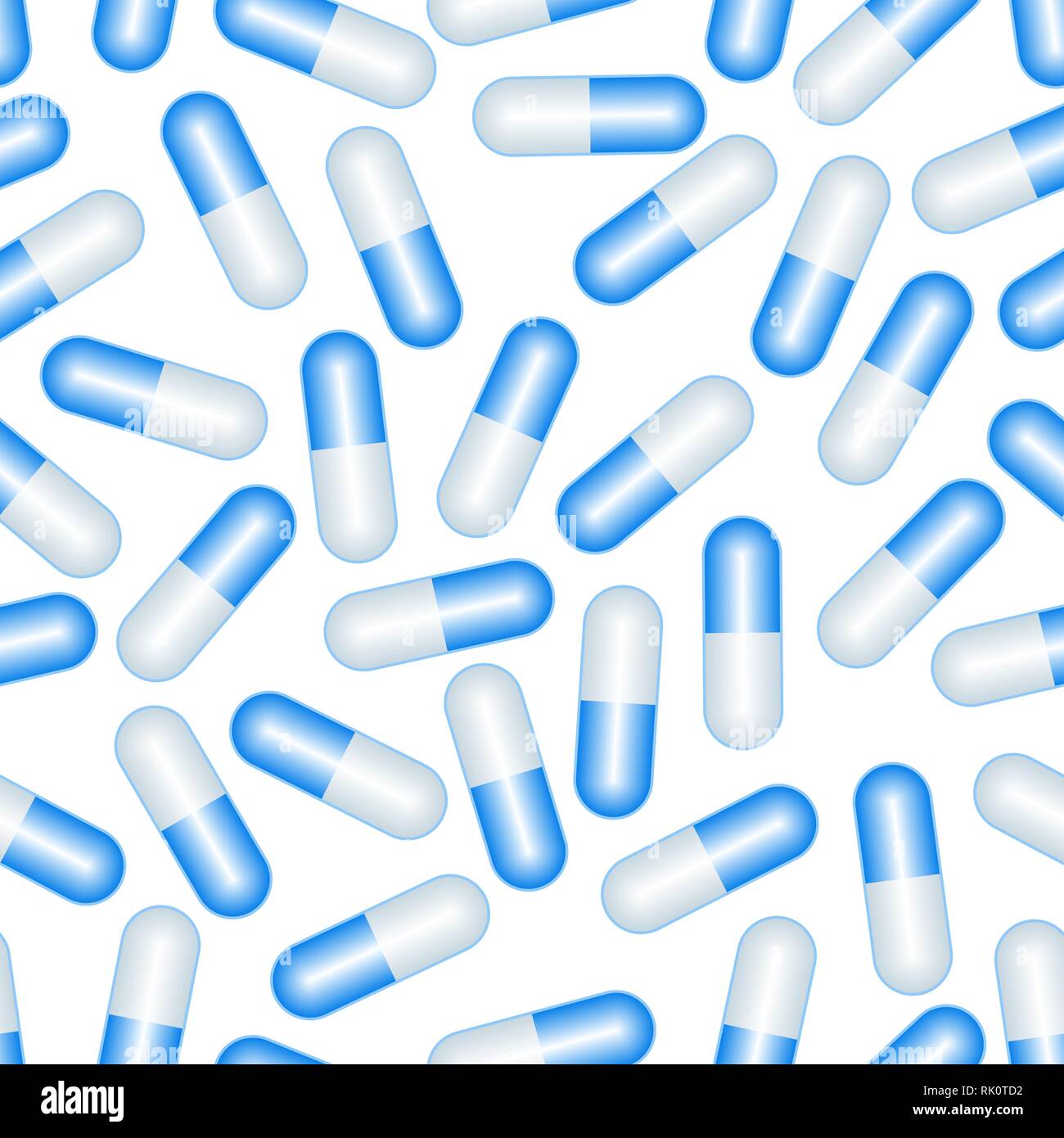 Seamless pattern of the blue capsule tablets Stock Vector Image & Art ...