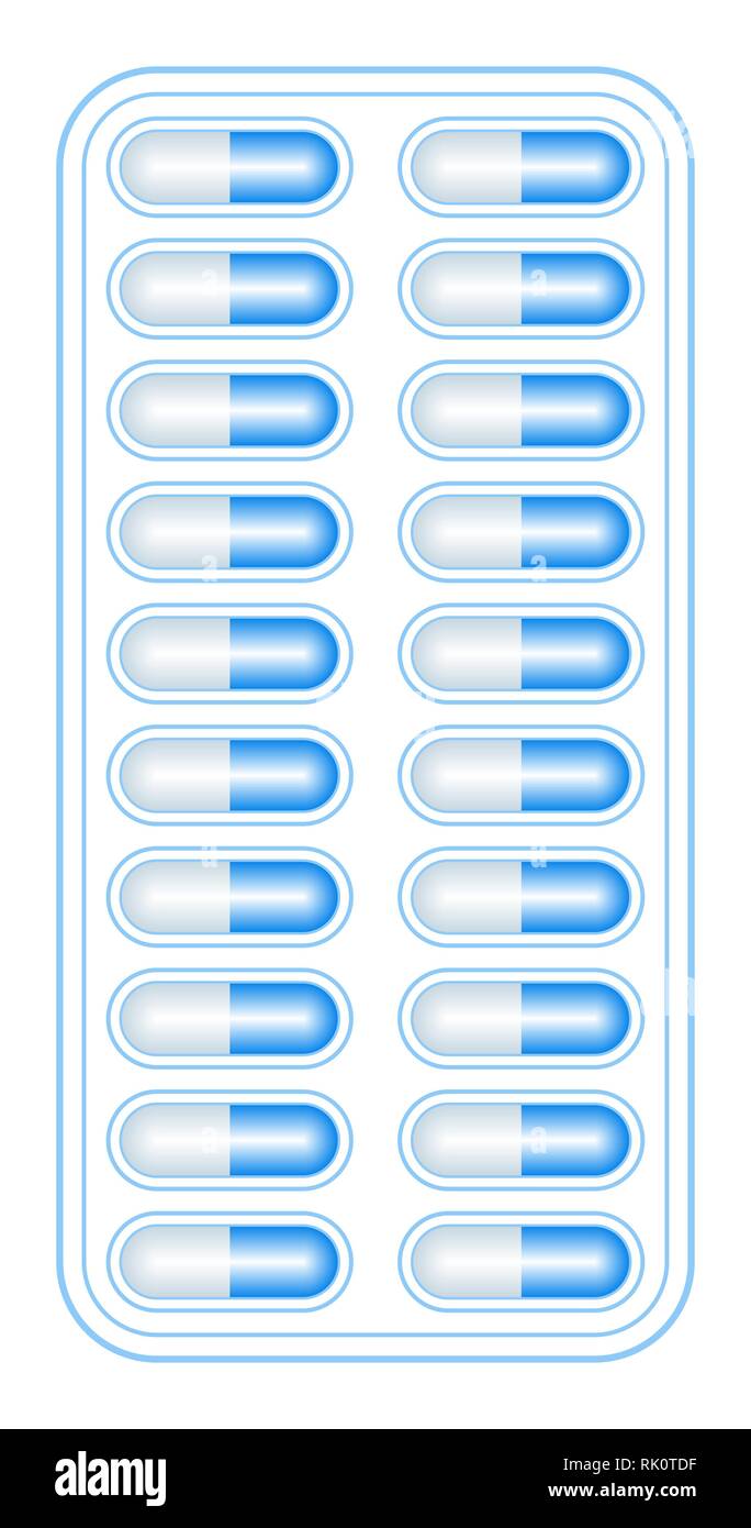 Illustration of the blue tablets in blister pack Stock Vector Image ...