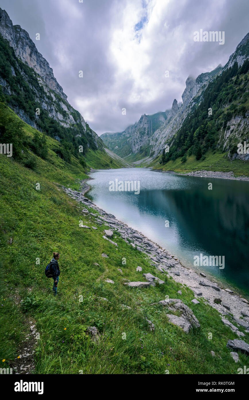 Seealpsee lake swiss alps mountain hi-res stock photography and images ...